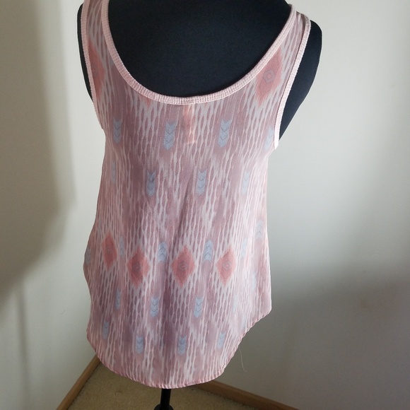 Mudd | Tops | Mudd Pink And Blue Diaphanous Scoop Neck Tank Top | Poshmark